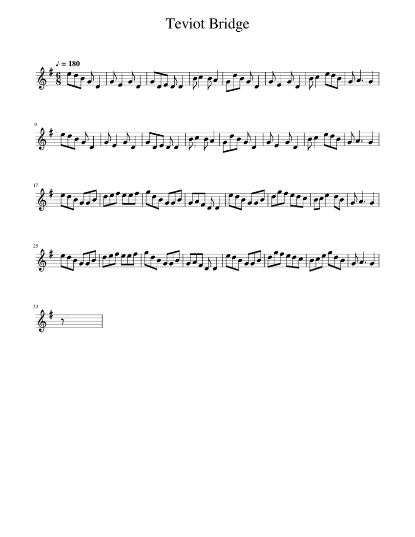 Teviot Bridge Sheet music for Piano (Solo) Easy | Musescore.com