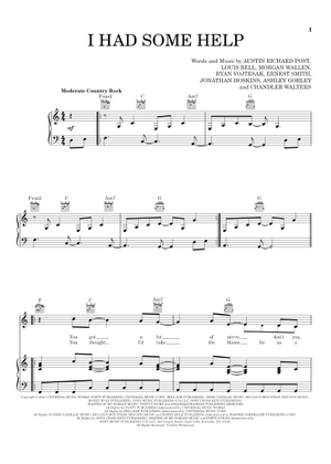 Play Official version of I Had Some Help Sheet Music by Post Malone ...