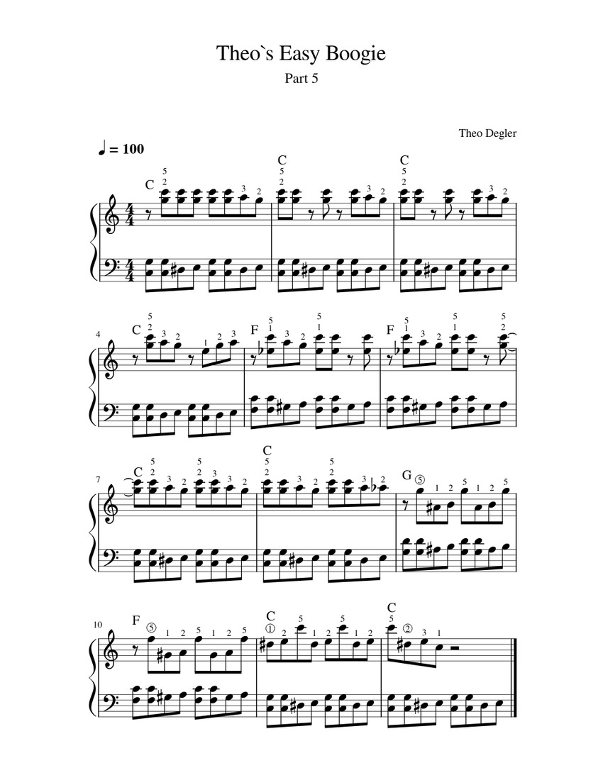 Theo`s Easy Boogie Part 5 - piano tutorial
