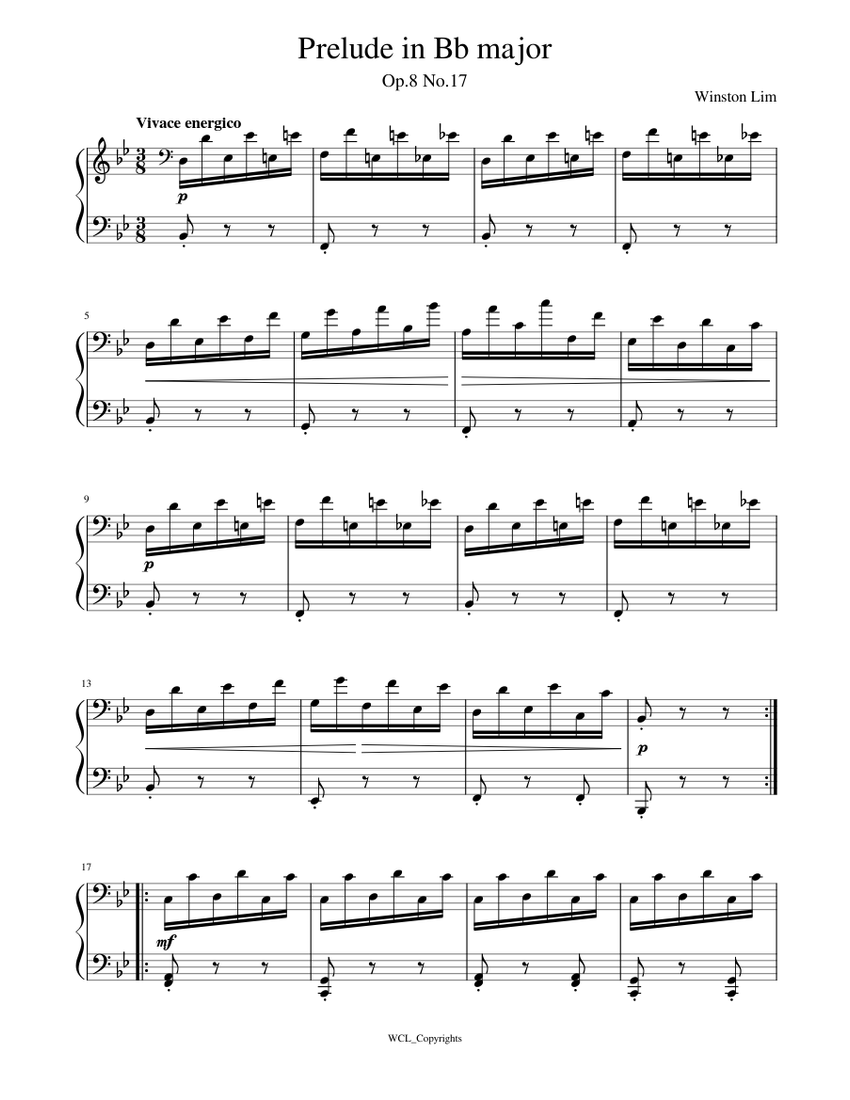 Prelude in Bb major Sheet music for Piano (Solo) | Musescore.com