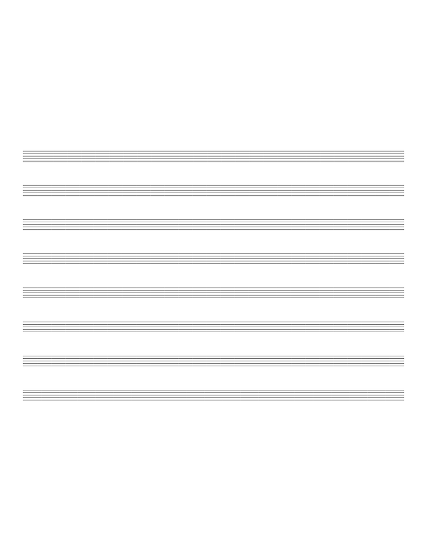 Empty 8 Stave Manuscript Paper (Landscape) Sheet music for Piano (Solo ...