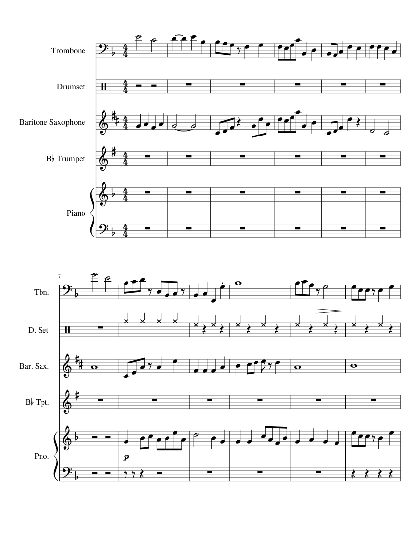 lair Sheet Music for Piano, Trombone, Saxophone baritone, Trumpet in b-flat & more instruments ...