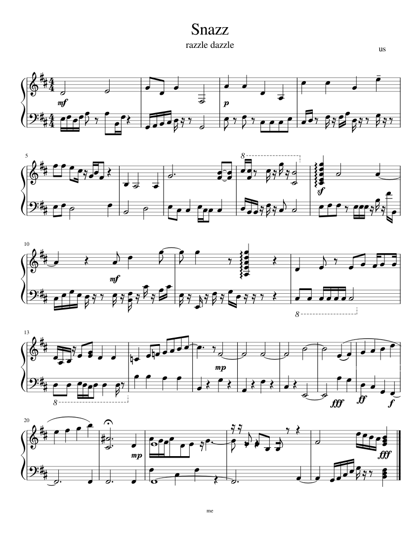 Snazz Sheet music for Piano (Solo) | Musescore.com
