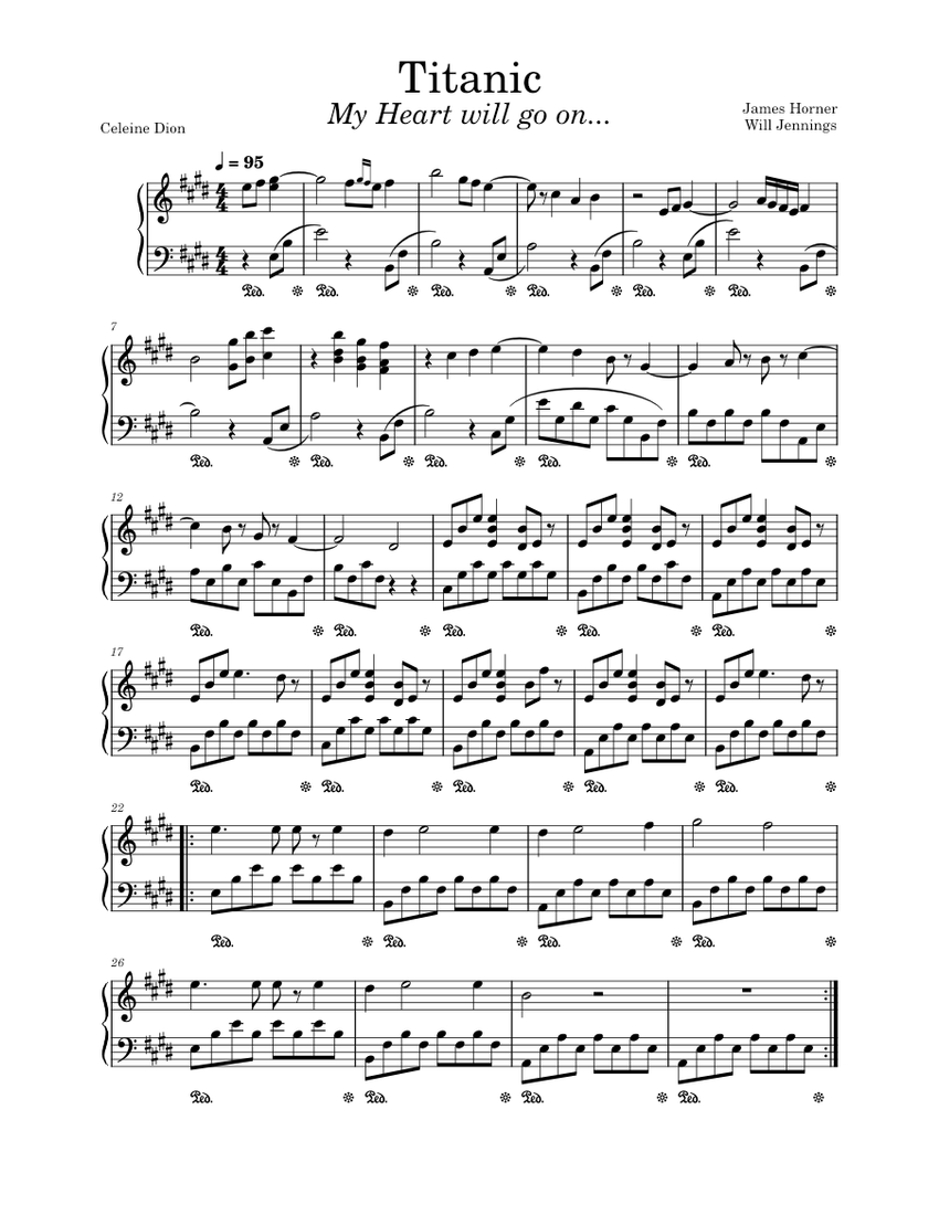 Titanic - My Heart Will go on Sheet Music for Piano (Solo) | MuseScore.com
