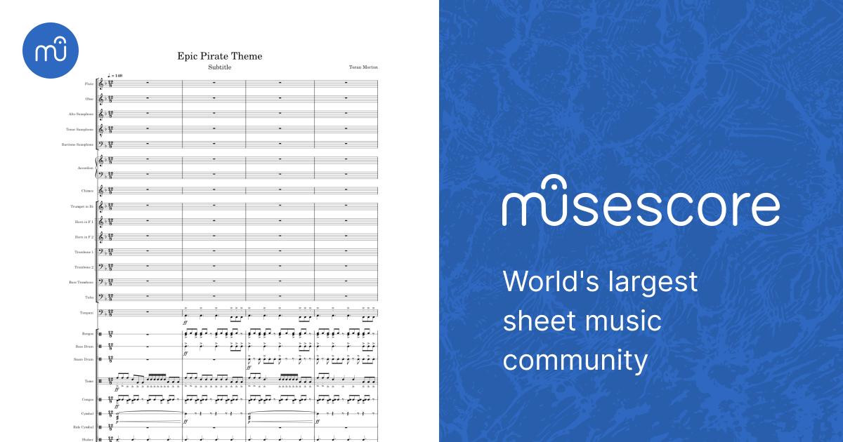 Epic Pirate Theme Sheet music for Trombone, Accordion, Tuba, Flute ...