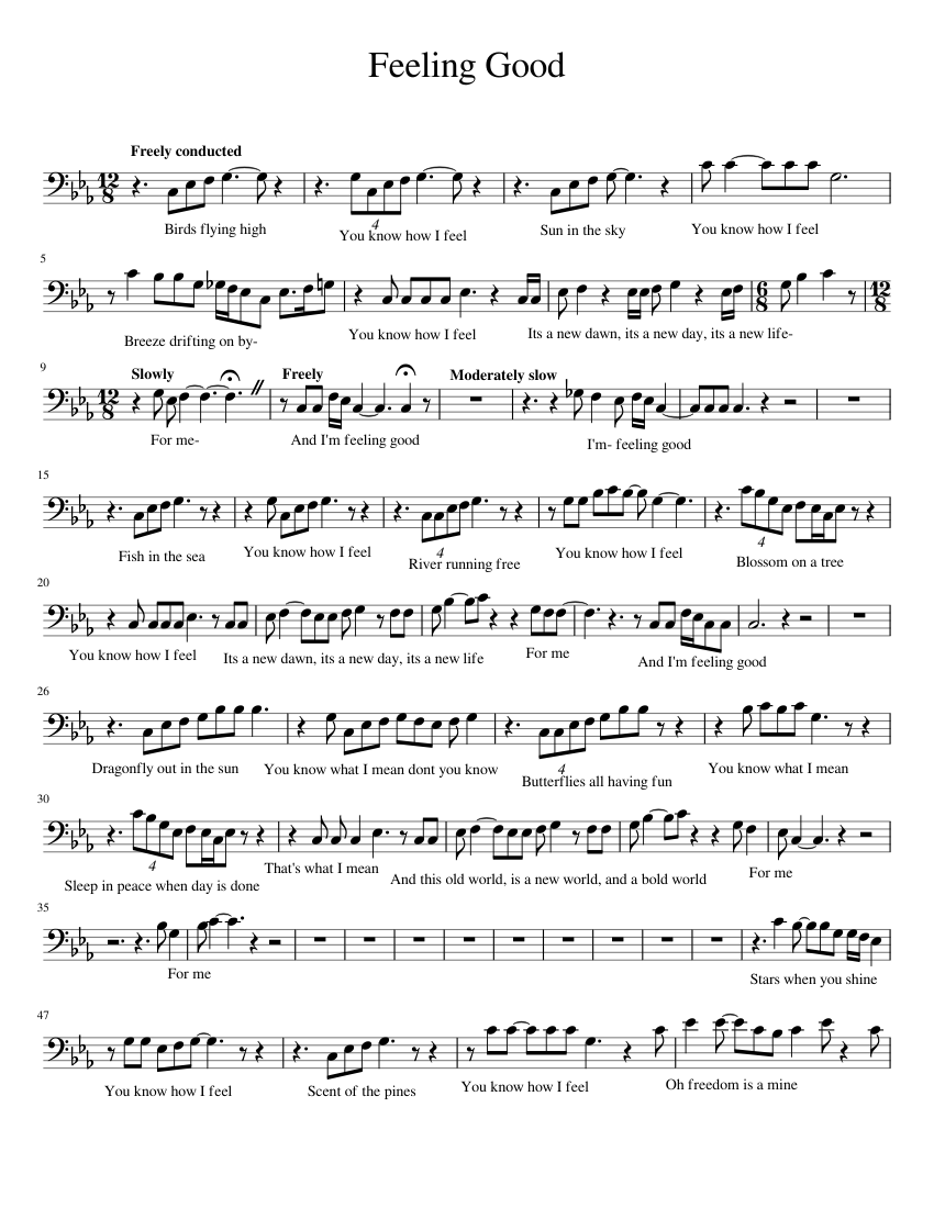Feeling Good Sheet music for Piano (Solo) Easy | Musescore.com