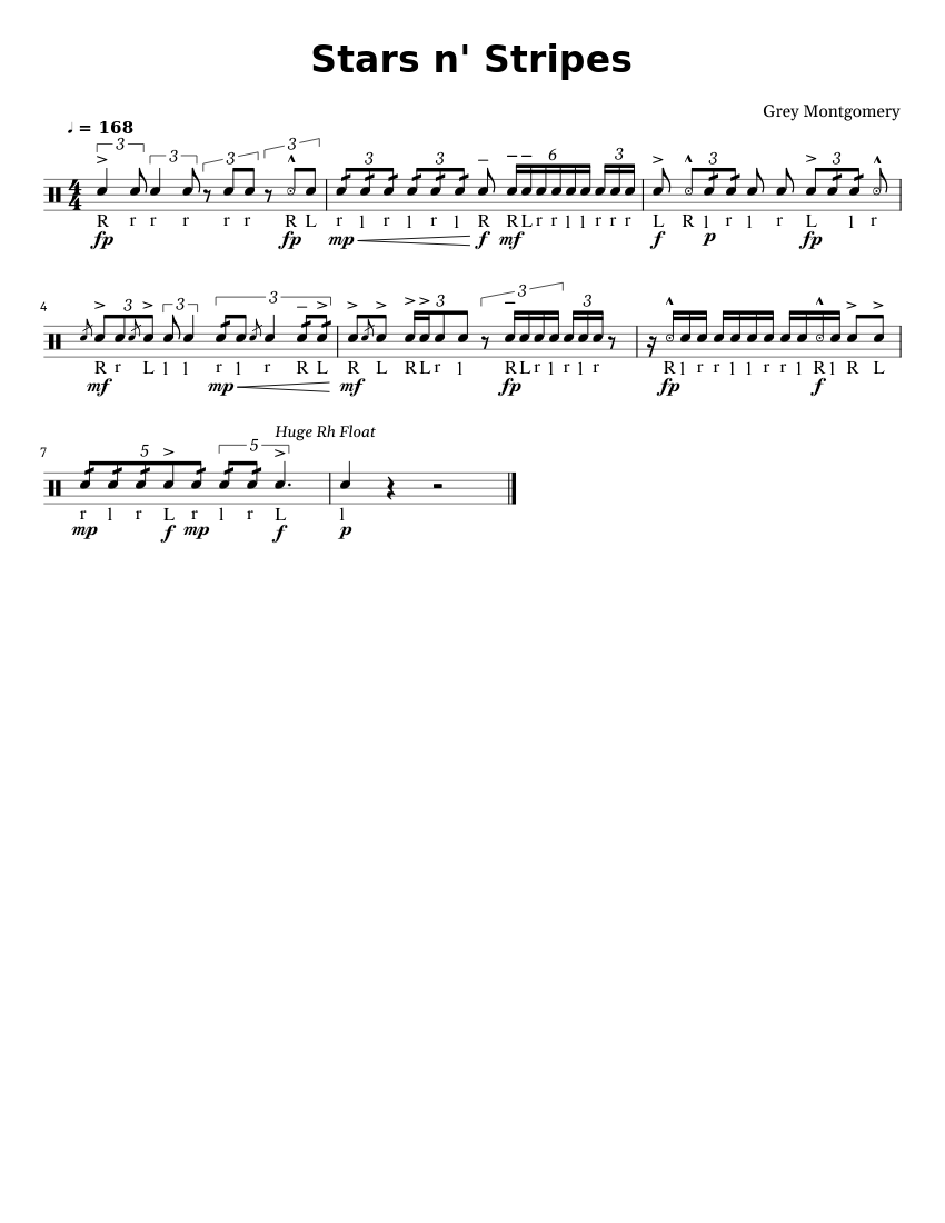 Stars n' Stripes Sheet music for Snare drum (Solo) | Musescore.com
