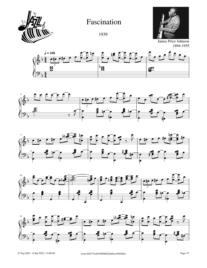 Fascination – James Price Johnson Sheet music for Piano (Solo ...