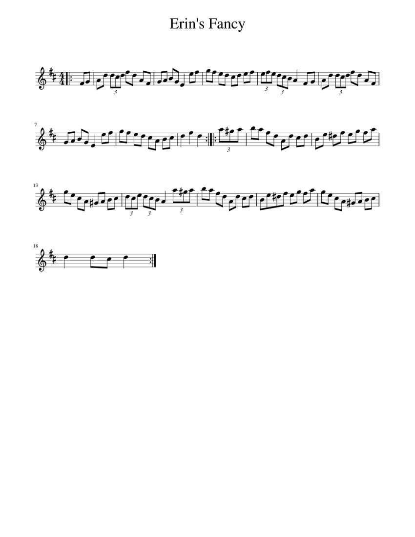 Erin's Fancy Sheet Music for Piano (Solo) Easy | MuseScore.com