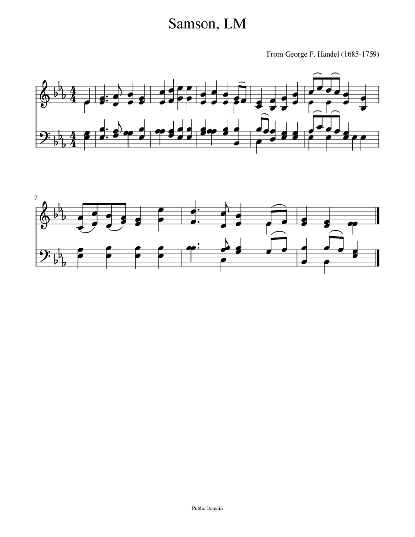SAMSON (Handel) - George Frideric Handel Sheet Music for Piano (Piano ...