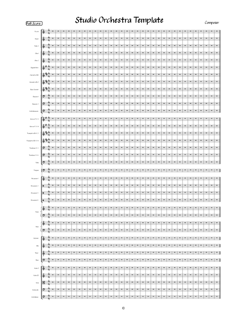 orchestra layout worksheet