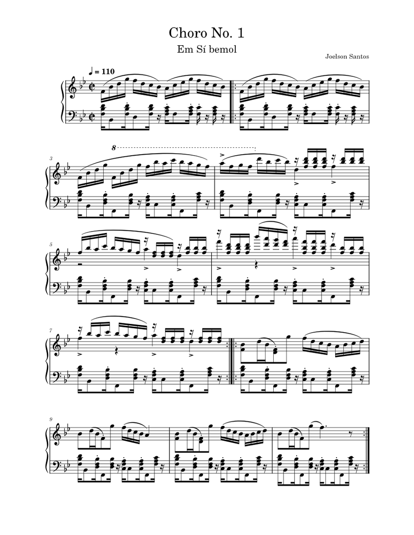 Choro_N1 Sheet music for Piano (Solo) | Musescore.com