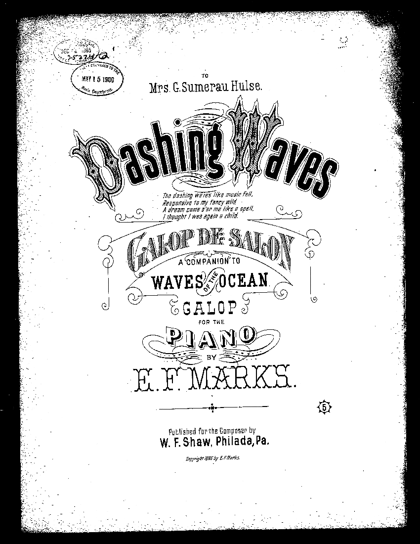 Dashing Waves – E. F. Marks Sheet music for Piano (Solo) | Musescore.com