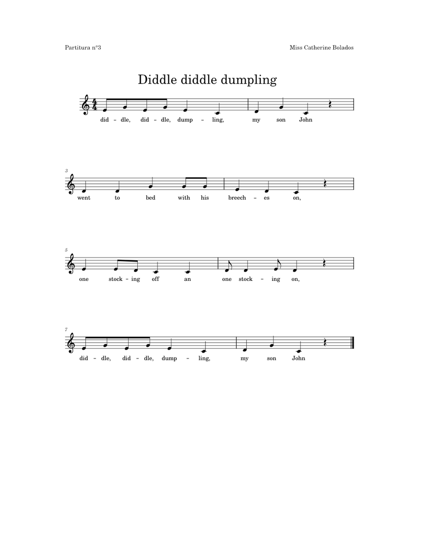 diddle diddle dumpling Sheet Music for Piano (Solo) Easy | MuseScore.com