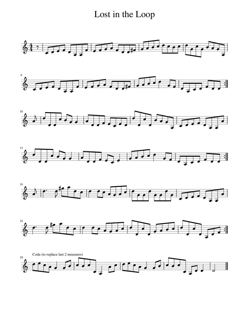 Lost in the Loop Sheet music for Piano (Solo) | Musescore.com