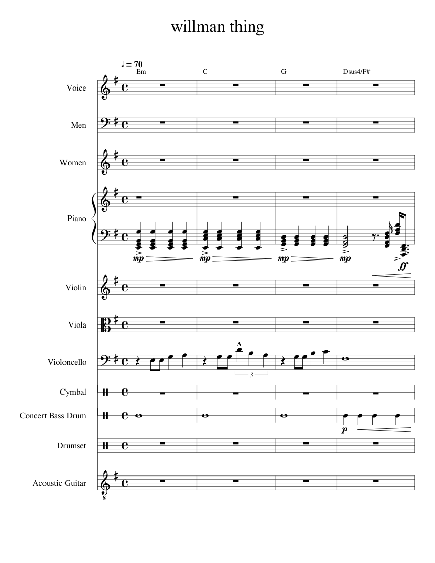 willman thing Sheet music for Piano, Vocals, Female, Male & more ...