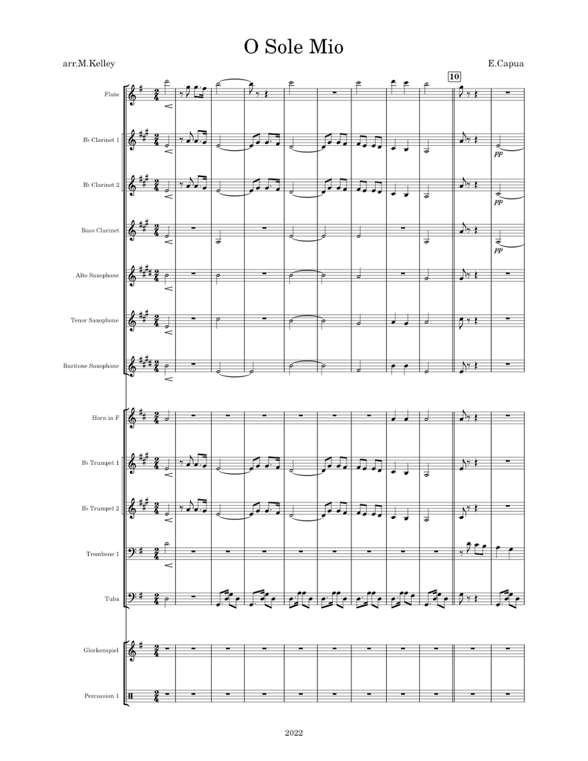 'O Sole Mio – Eduardo Di Capua Sheet music for Trombone, Tuba, Flute, Clarinet in b-flat & more ...