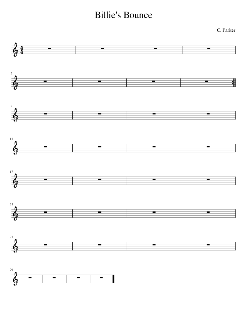 Billie's Bounce Sheet music for Piano (Solo) | Musescore.com