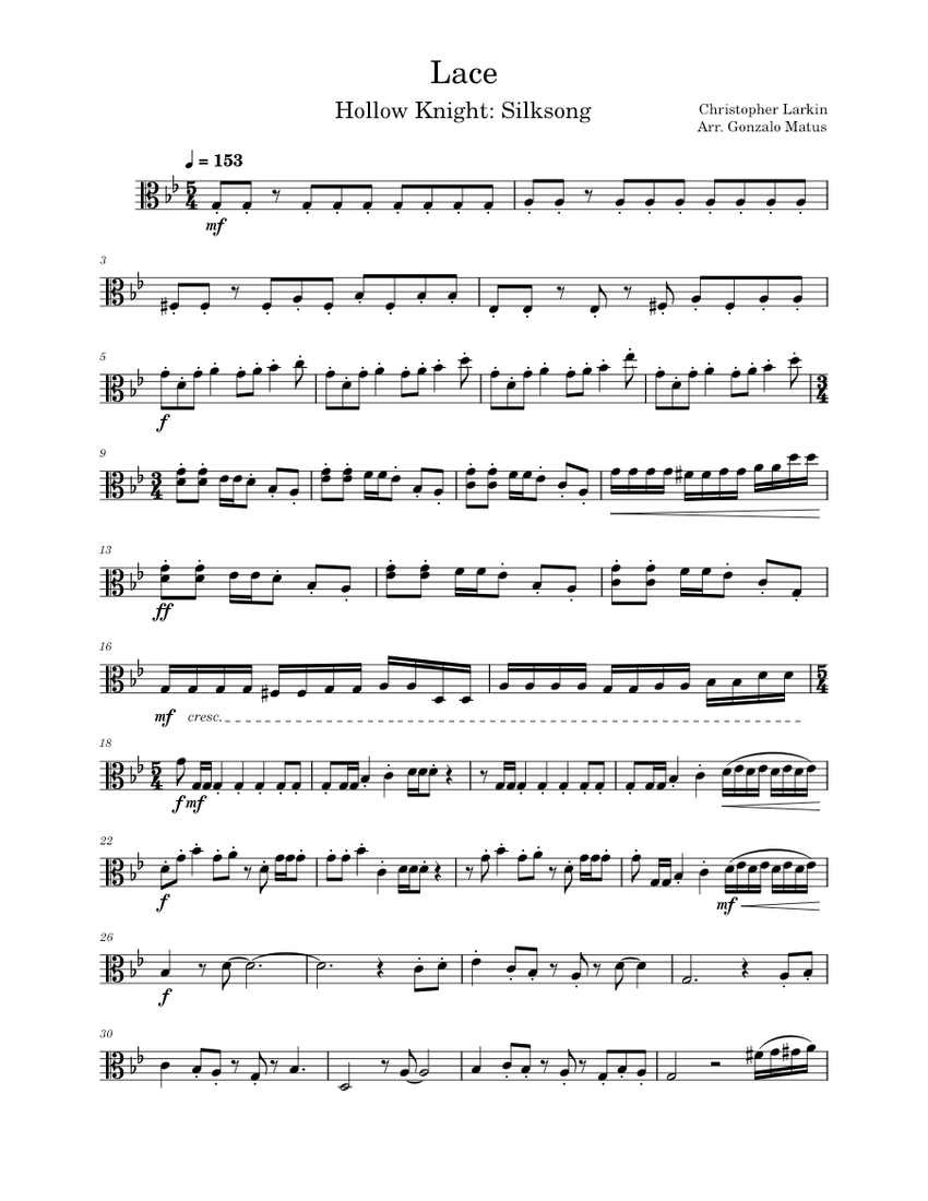 Lace - Viola Solo Sheet Music for Viola (Solo) | MuseScore.com