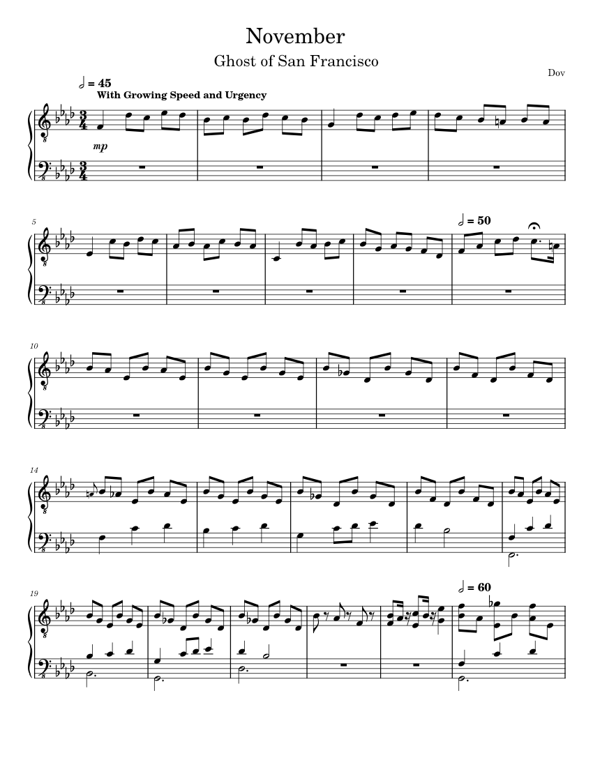 November Sheet music for Piano (Solo) | Musescore.com