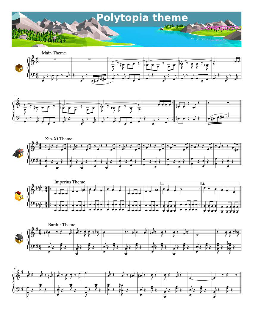 All Tribes' themes - Polytopia Sheet music for Piano (Solo) | Musescore.com