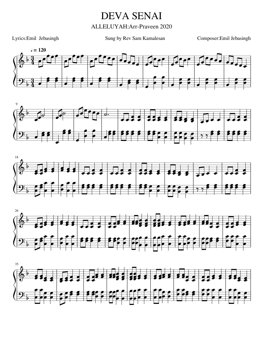 DEVA_SENAI Sheet Music for Piano (Solo) Easy | MuseScore.com