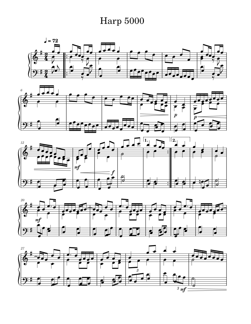 Harp_500b Sheet music for Harpsichord (Solo) | Musescore.com