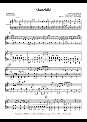 Play Official version of Manchild Sheet Music by Sabrina Carpenter for ...