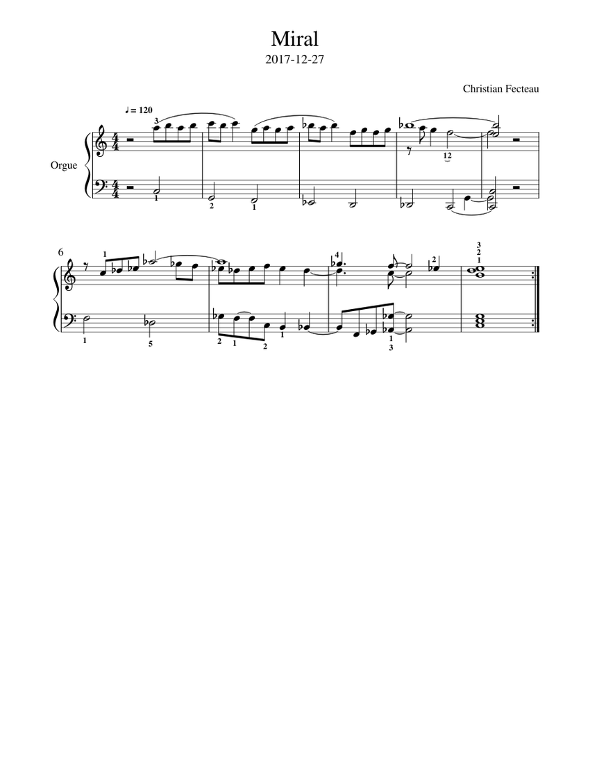 Miral Sheet music for Organ (Solo) | Musescore.com