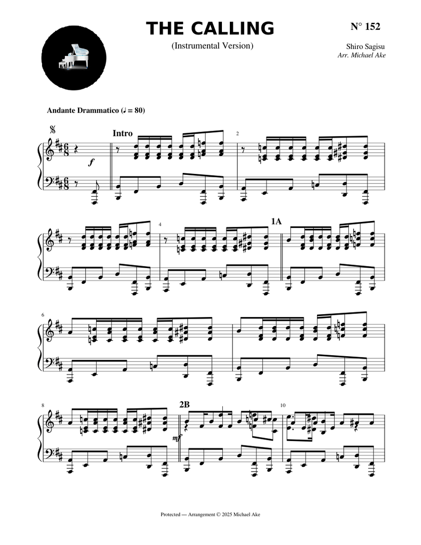 The Calling - Shiro Sagisu Sheet music for Piano (Solo) | Musescore.com