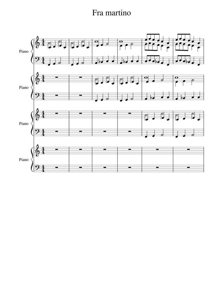 Fra_martino Sheet music for Piano (Mixed Quartet) | Musescore.com