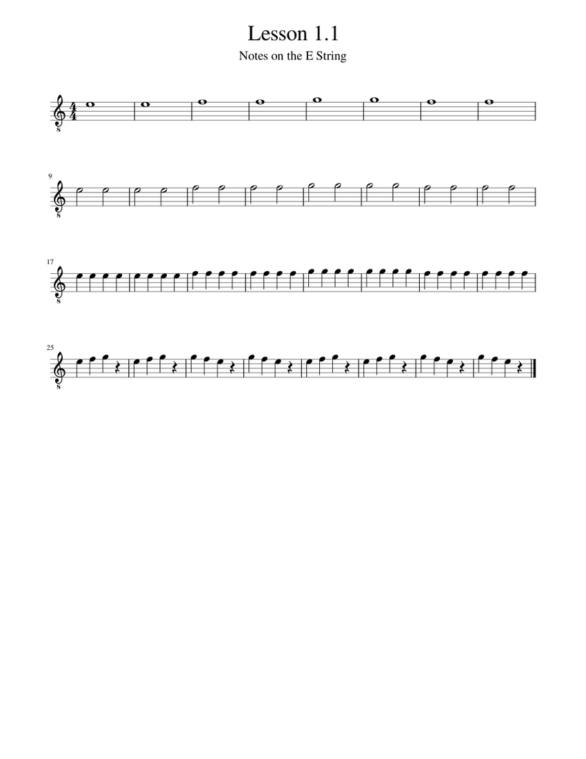 Notes on E String – Elangovan Lesson 1.1 Sheet music for Guitar (Solo ...