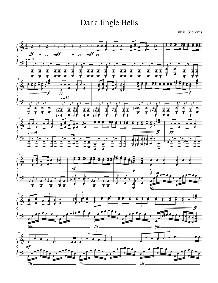Dark Jingle Bells Sheet music for Piano (Solo) | Musescore.com