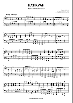Play Official version of Hatikvah Sheet Music by Samuel Cohen for ...