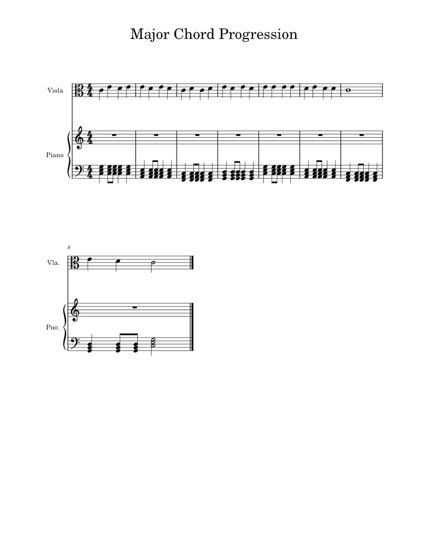 major_chord_progression_mimi Sheet music for Piano, Viola (Solo ...