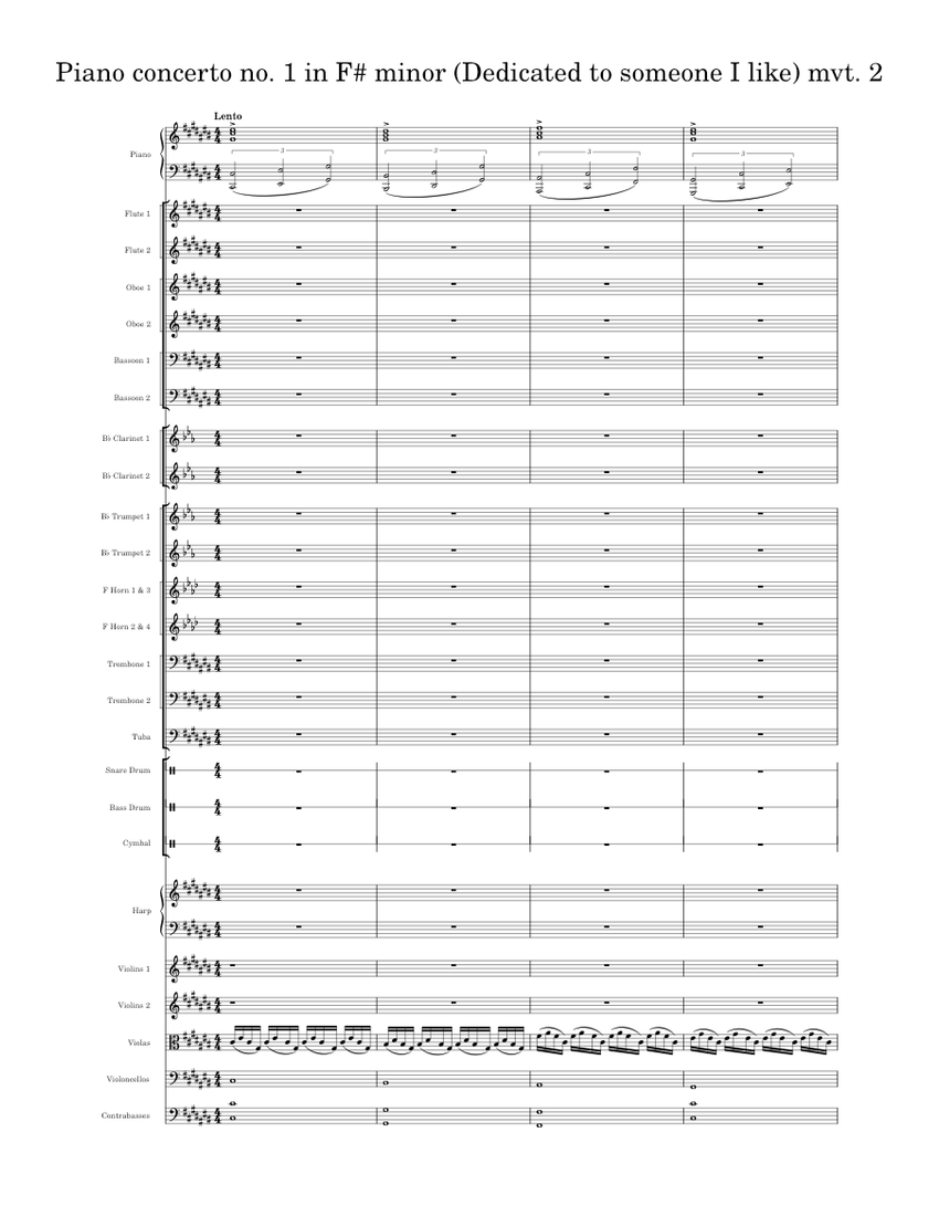 Piano concerto no. 1 in F# minor Dedicated to someone I like mvt. 2 ...
