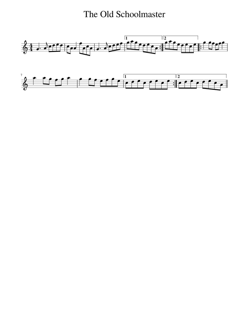 The Old Schoolmaster Sheet music for Piano (Solo) Easy | Musescore.com