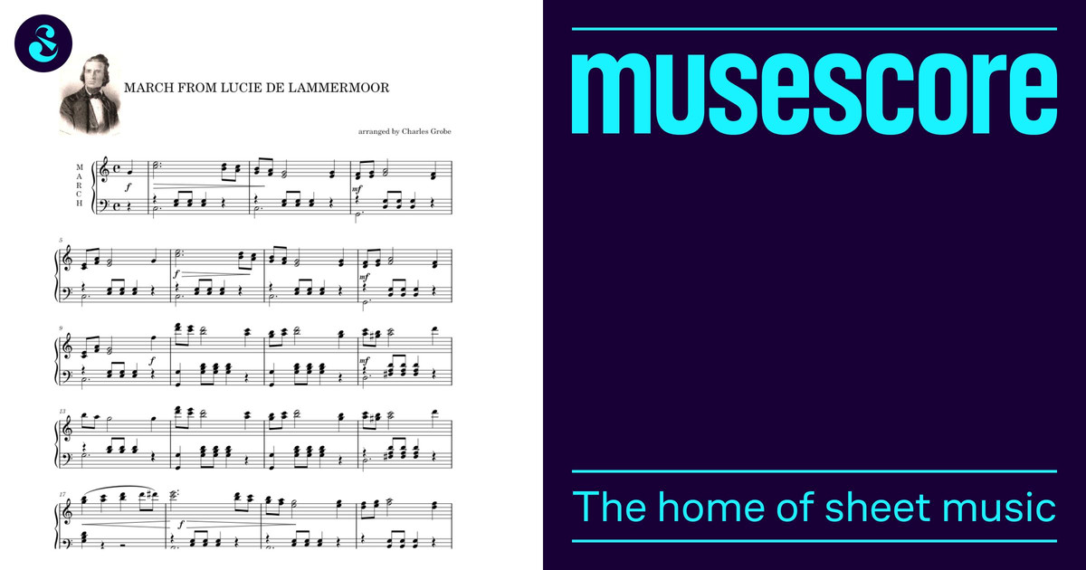 MARCH FROM LUCIE DE LAMMERMOOR Sheet music for Piano (Solo) Easy ...