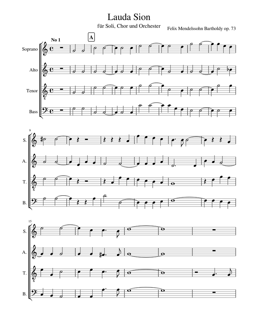 Lauda Sion - Felix Mendelssohn Bartholdy Sheet music for Soprano, Alto ...
