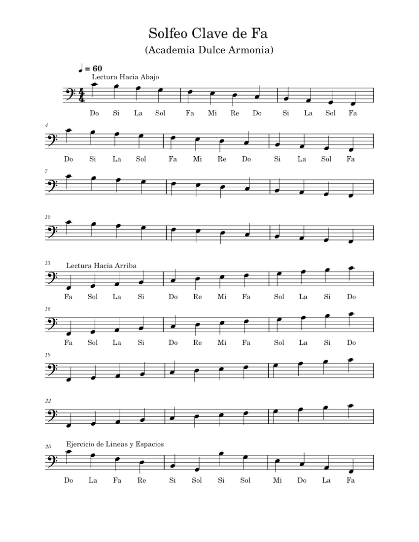 Solfeo Clave de Fa - piano tutorial