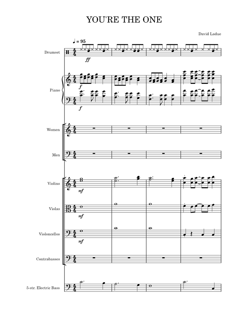YOU'RE_THE_ONE Sheet music for Piano, Female, Male, Bass guitar & more ...