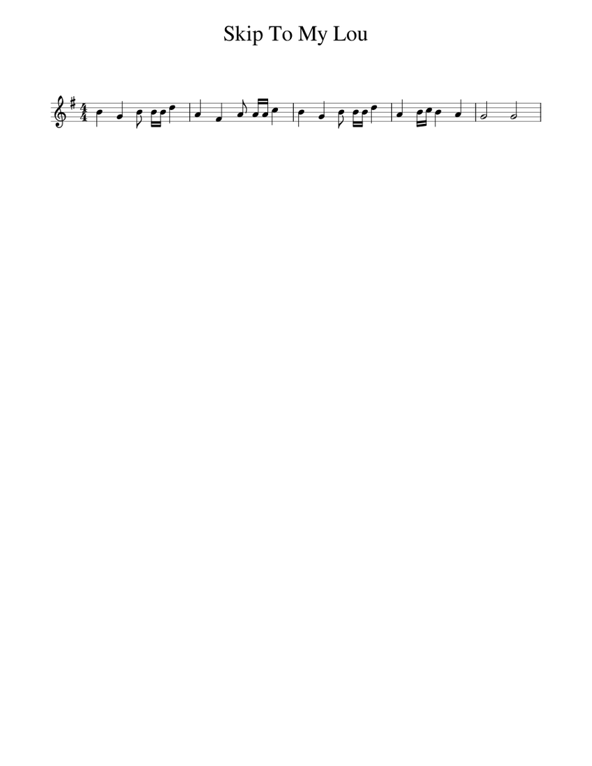 Skip To My Lou Sheet Music for Piano (Solo) Easy | MuseScore.com