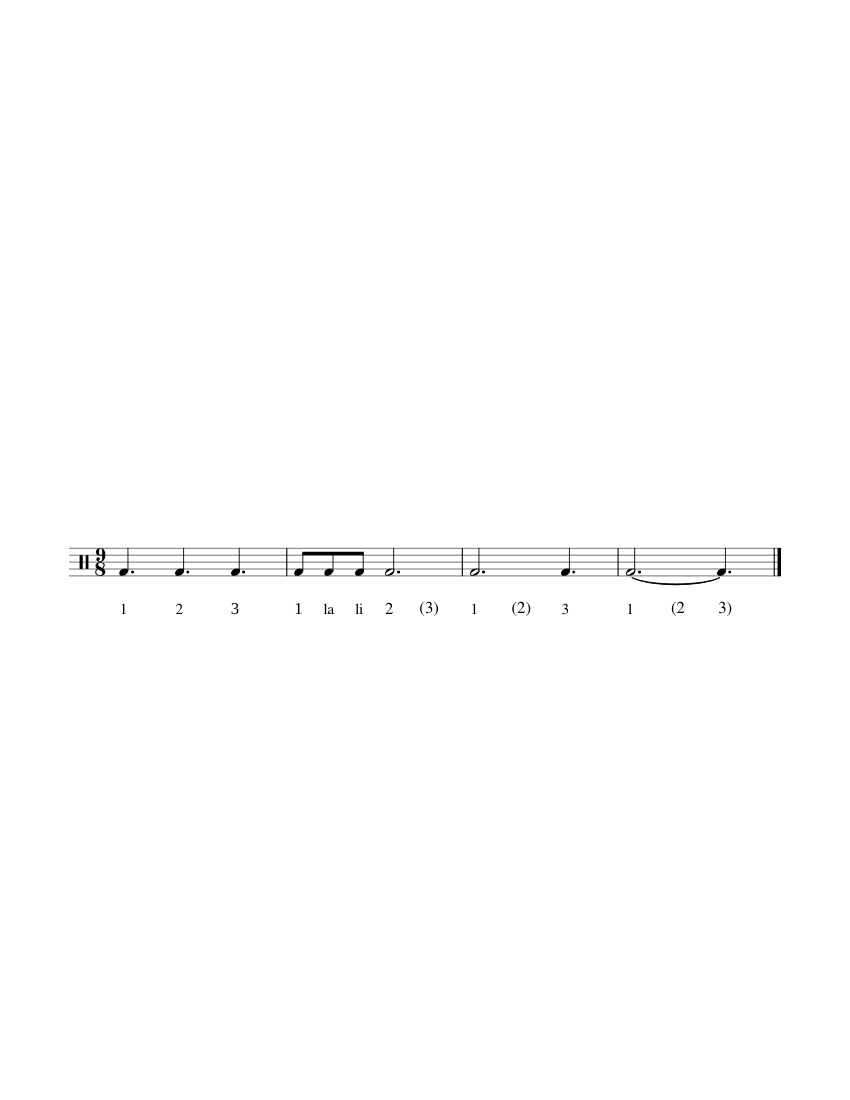 Compound triple meters have three beats per measure Sheet Music for ...
