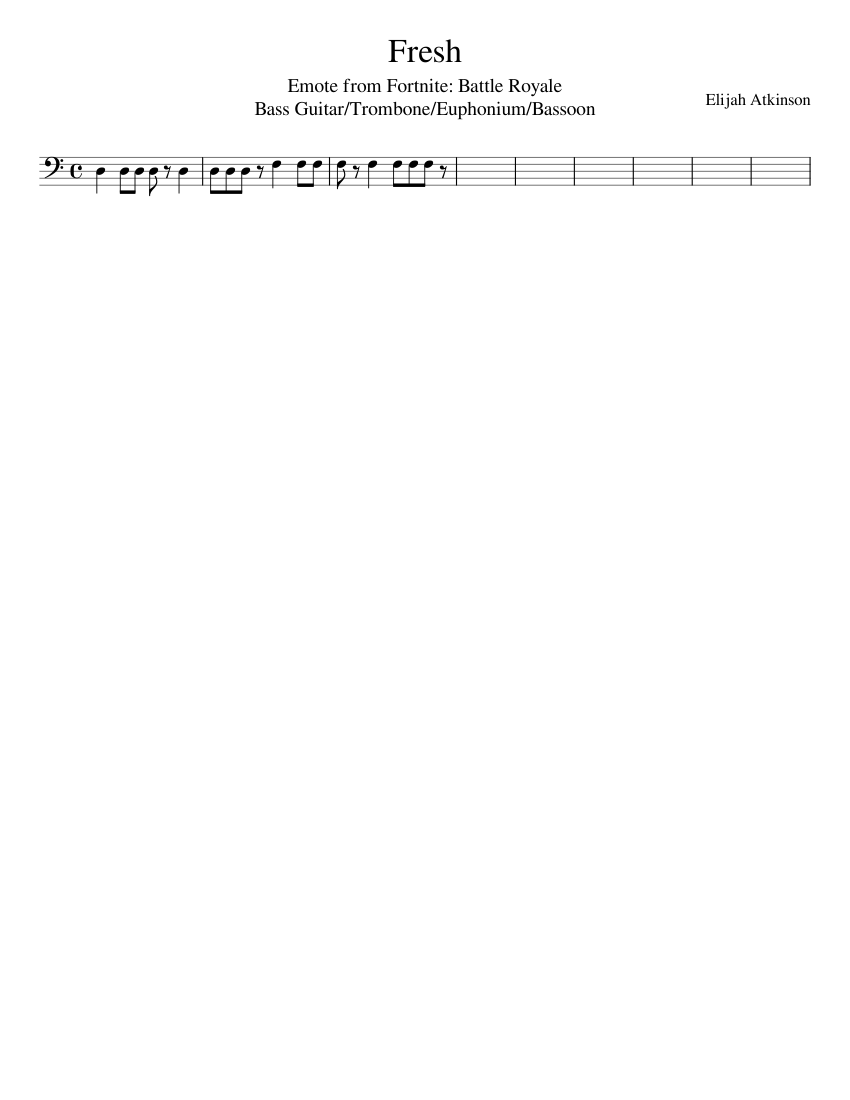 Fresh Emote Bass Clef Sheet Music for Piano (Solo) Easy | MuseScore.com