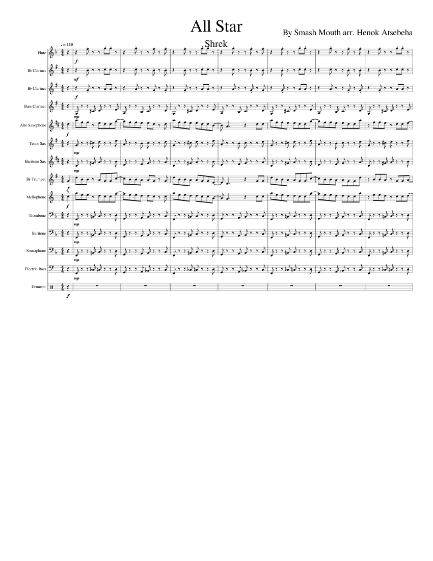 All Star Pep Tune Sheet music for Trombone, Tuba, Flute, Clarinet in b ...