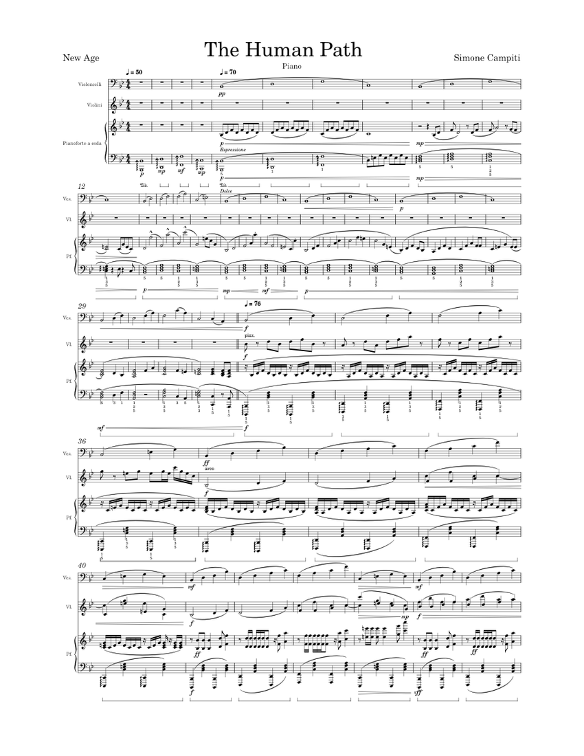 The Humanity Path 6 Sheet music for Piano, Strings group (Mixed Trio ...