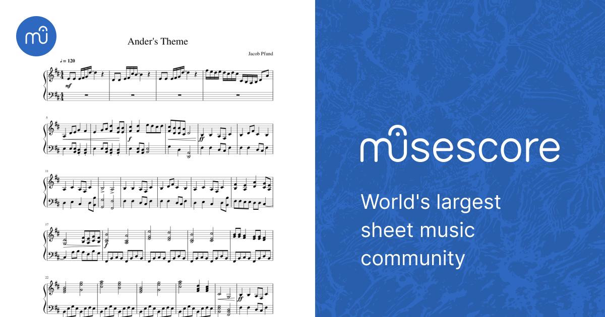 Ander's Theme pre-lesson Sheet music for Piano (Solo) | Musescore.com