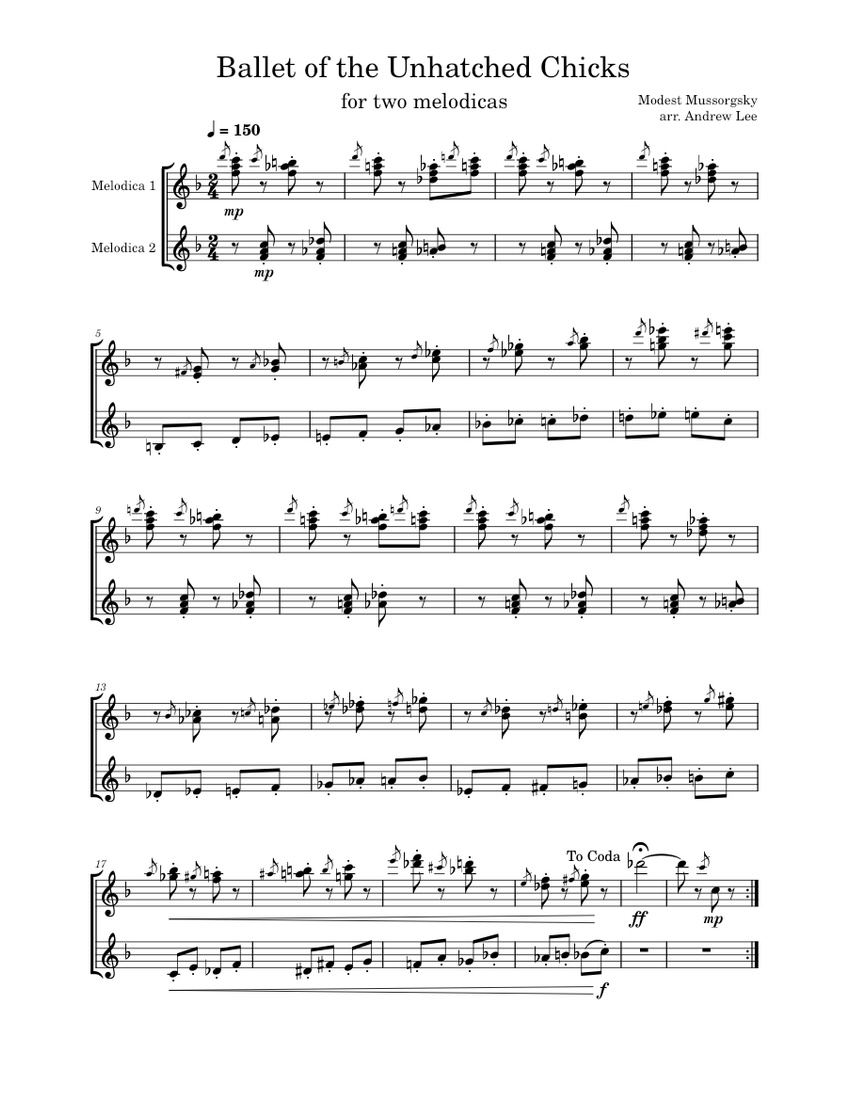 [2Melodica Arr.] Ballet of the Unhatched Chicks – Modest Mussorgsky ...