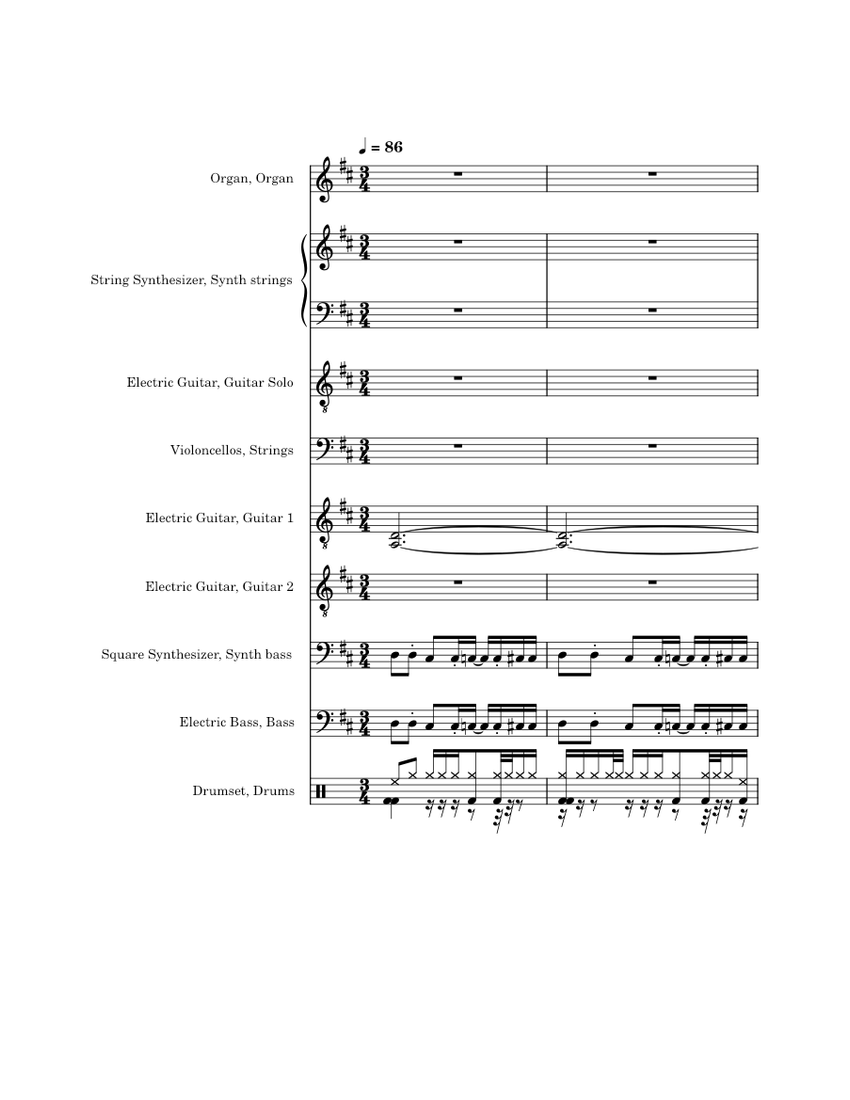 a new world fool Sheet music for Organ, Guitar, Bass guitar, Drum group ...