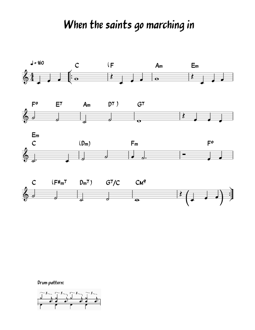 When the saints go marching in Sheet music for Piano (Solo) | Musescore.com